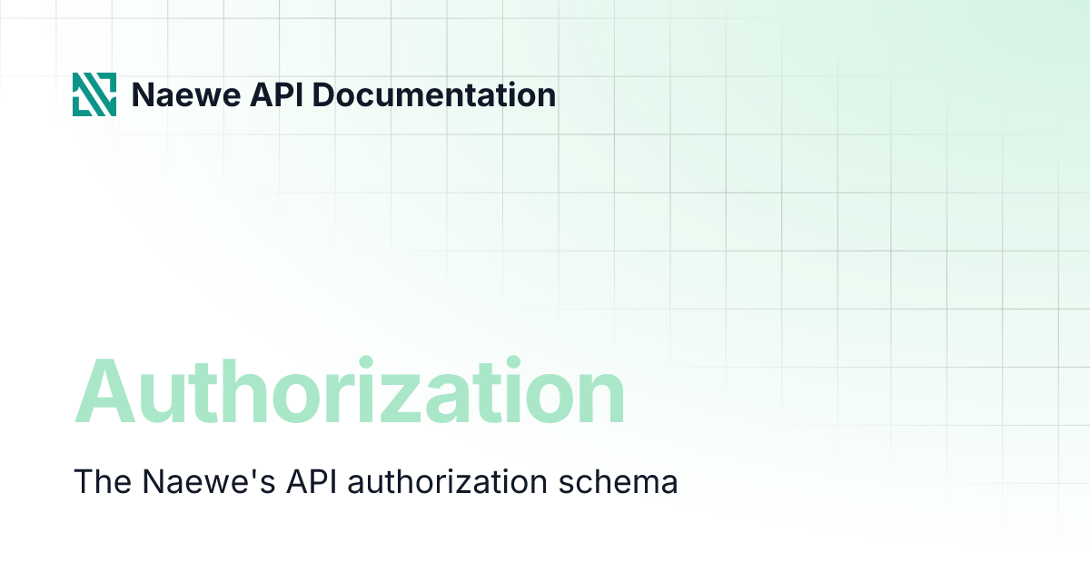 Authorization | Naewe API Documentation
